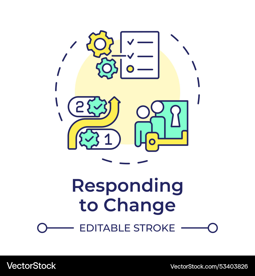 Responding to change multi color concept icon Vector Image