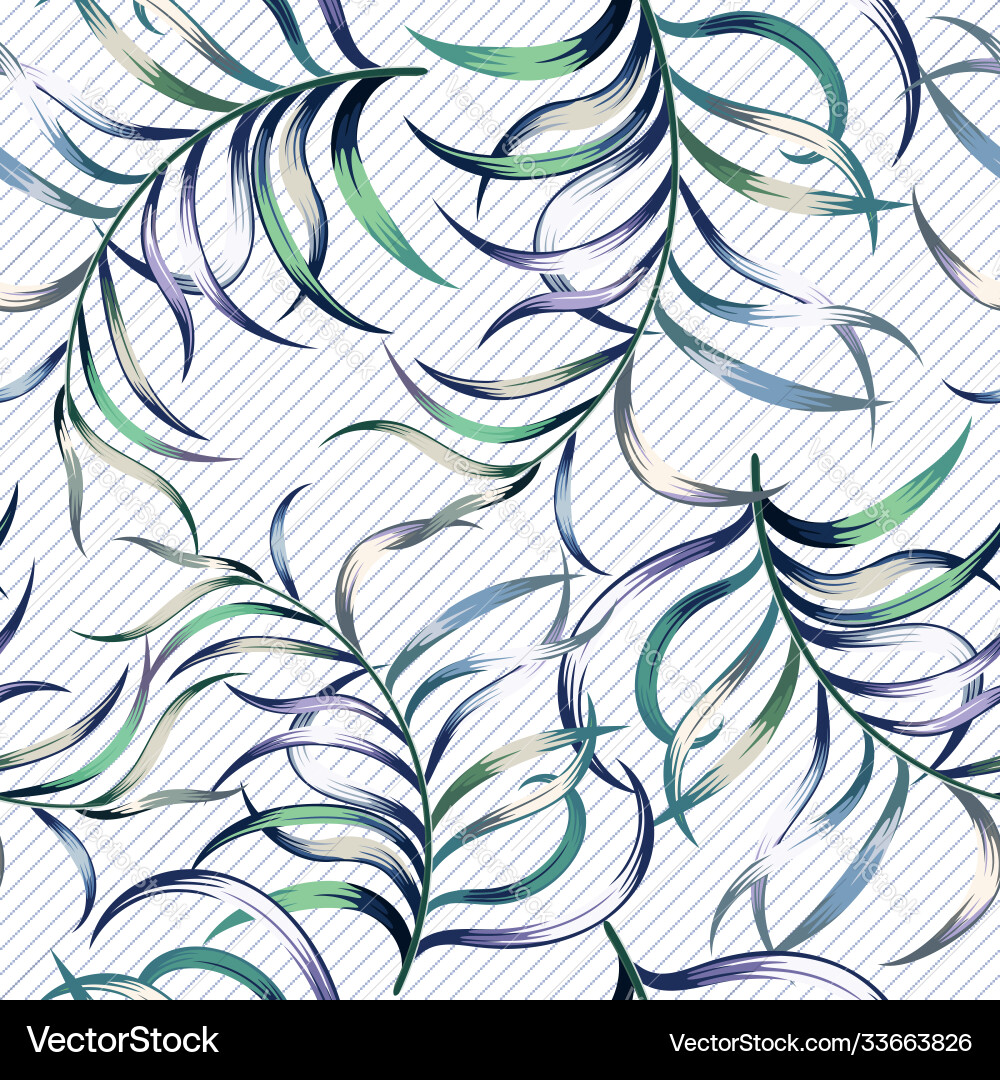 Seamless botanical pattern fern leaves Royalty Free Vector