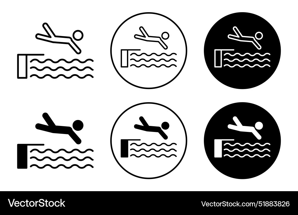 Swimmer jumping icon Royalty Free Vector Image