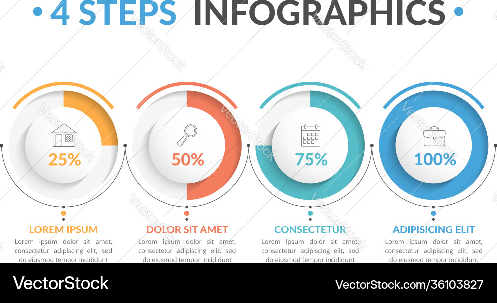 4 steps infographics Royalty Free Vector Image