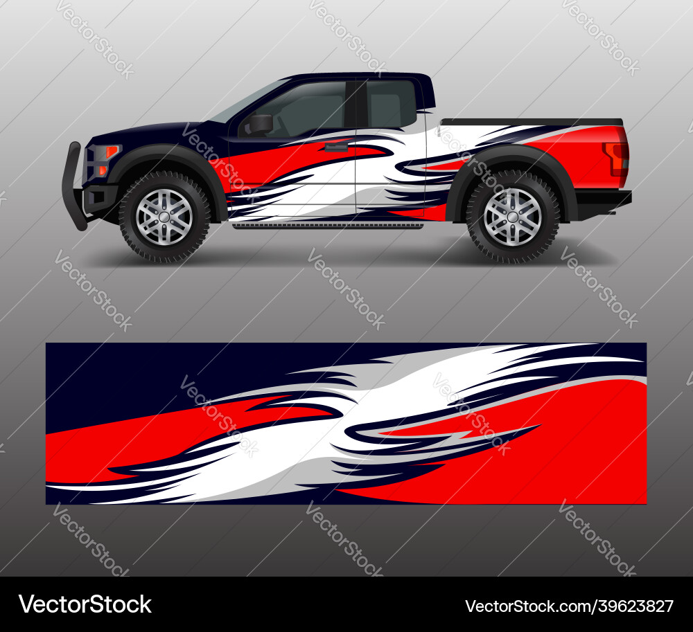 Aggressive Rally Car Wrap Royalty Free Vector Image