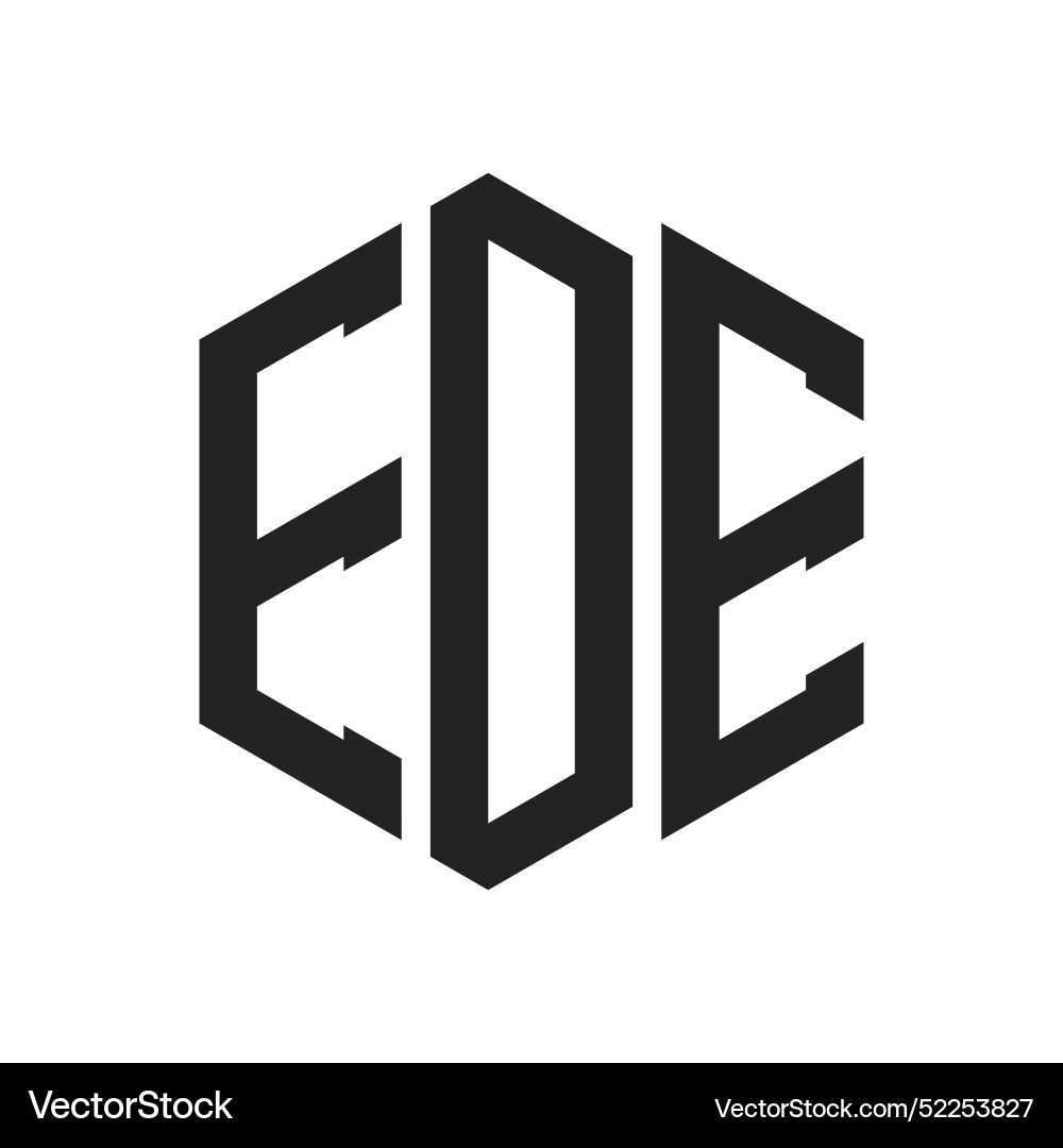 Ede logo design initial letter monogram Royalty Free Vector