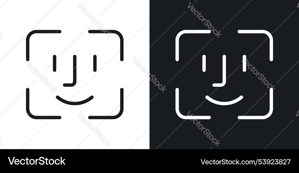 Face id icon Royalty Free Vector Image - VectorStock