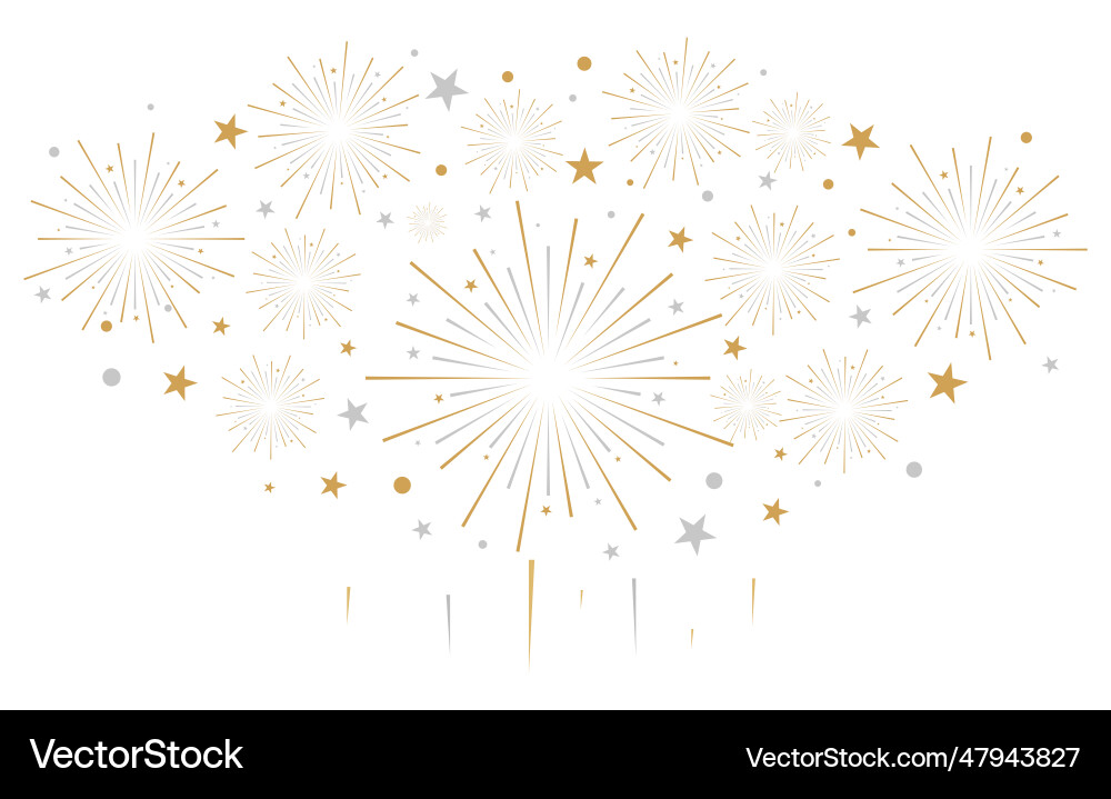 Gold Fireworks Celebration Royalty Free Vector Image