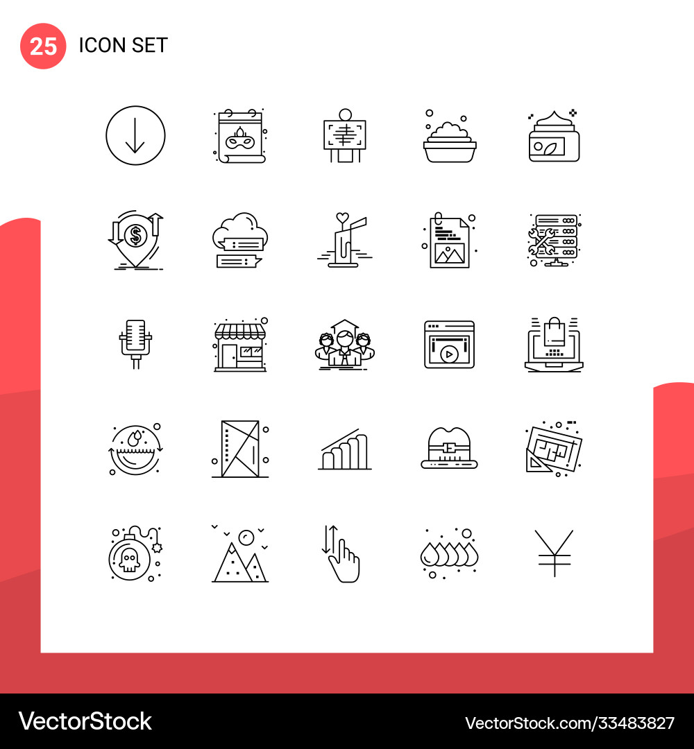 Line pack 25 universal symbols transaction Vector Image