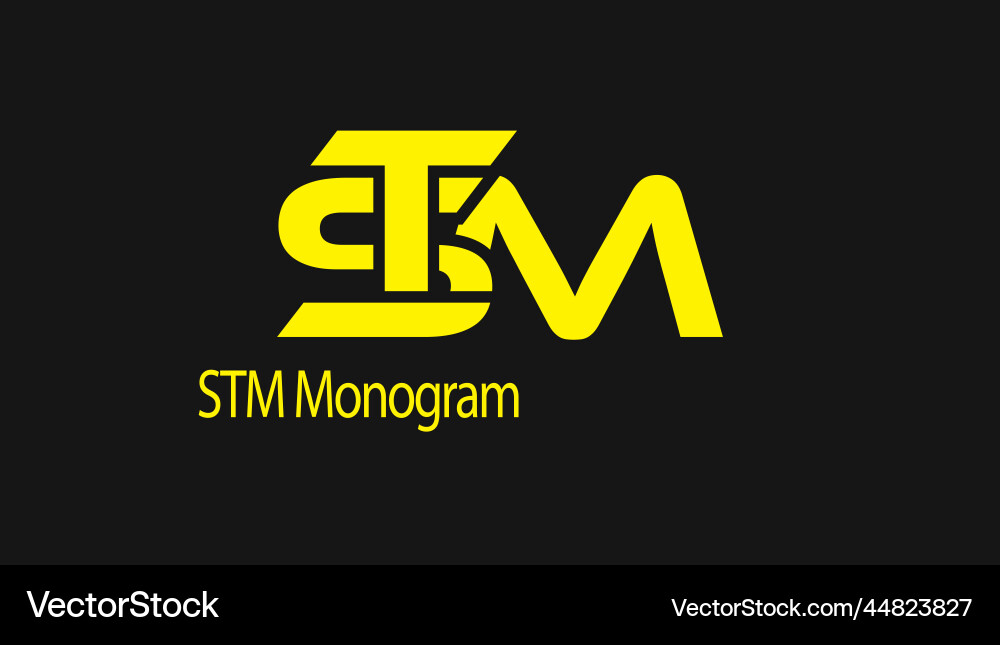 Monogram name initials letters stm logo design Vector Image