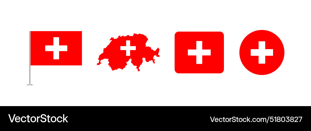 Switzerland set of flags Royalty Free Vector Image