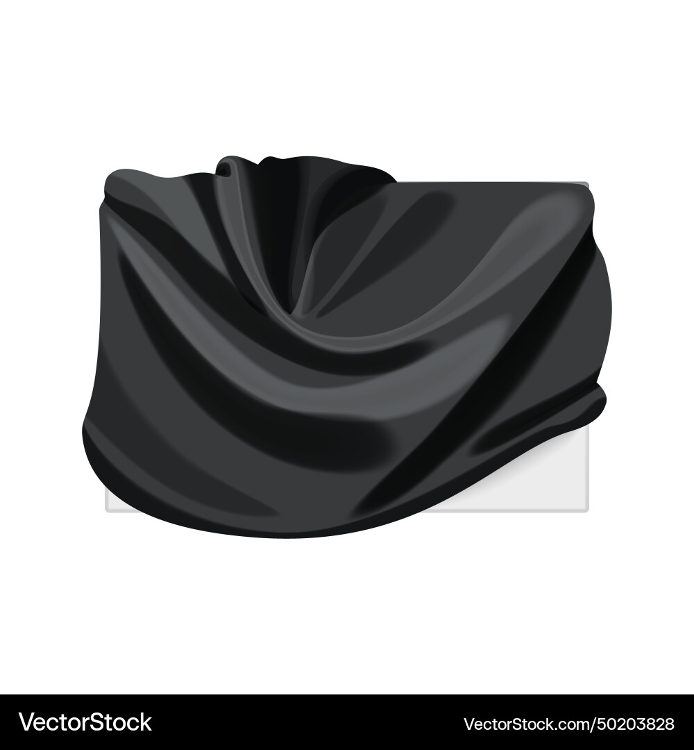 Box hidden with black cloth cover silk fabric Vector Image