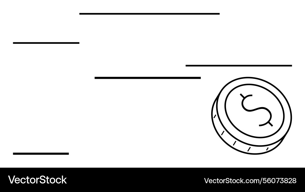 Coin symbolizing financial movement or swift Vector Image