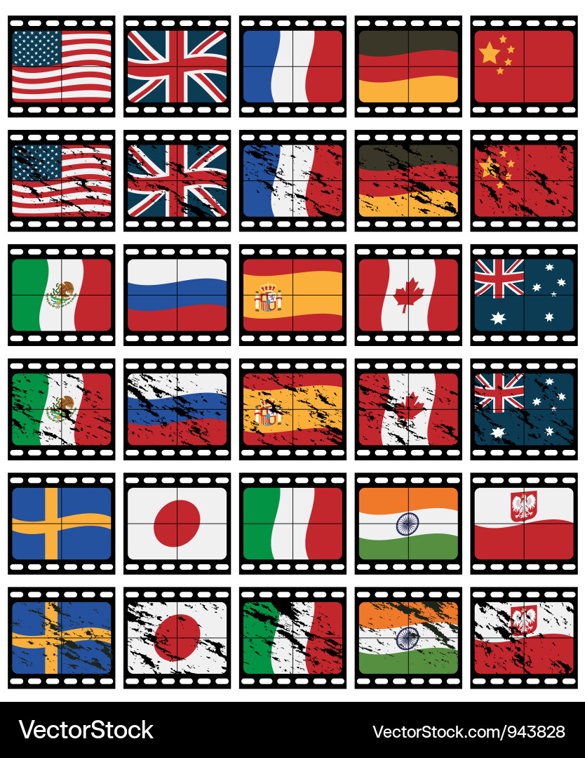 Filmstreifen-Flags Lizenzfreies Vektorbild - VectorStock