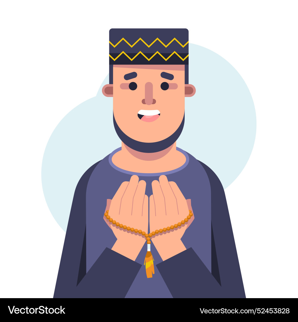 Flat design tasbih Royalty Free Vector Image - VectorStock