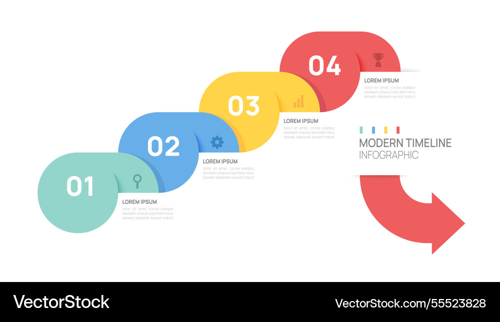 Infographics circle arrow symbol timeline Vector Image