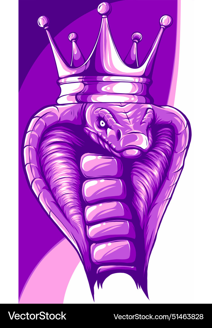 King cobra snake on white Royalty Free Vector Image