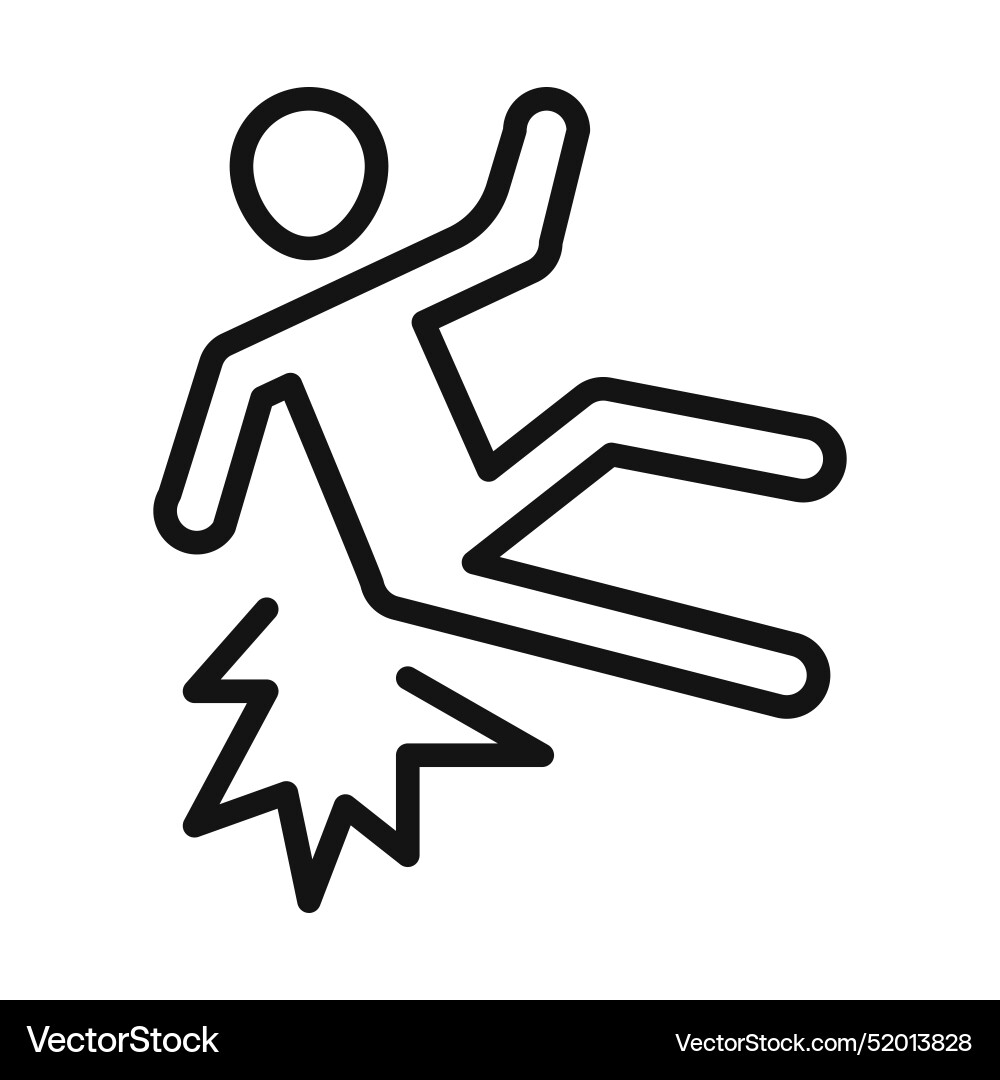 Man fall down icon black line art Royalty Free Vector Image