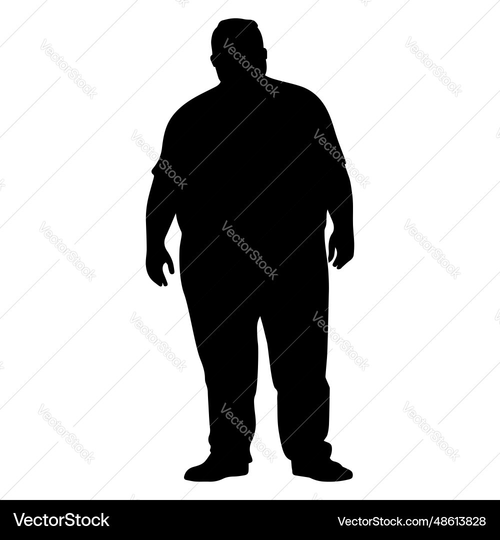 Obese plus size man silhouette icon symbol Vector Image