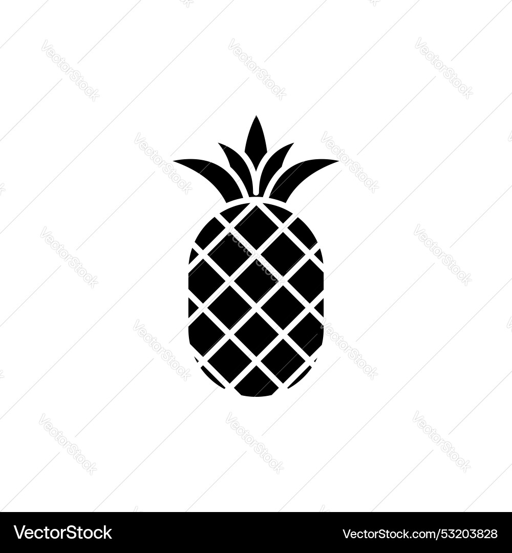 Pineapple icon set ananas silhouette line symbol Vector Image