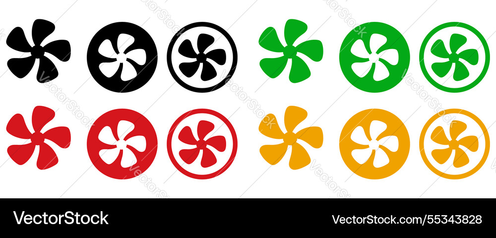 Propeller icon set fan propellers Royalty Free Vector Image