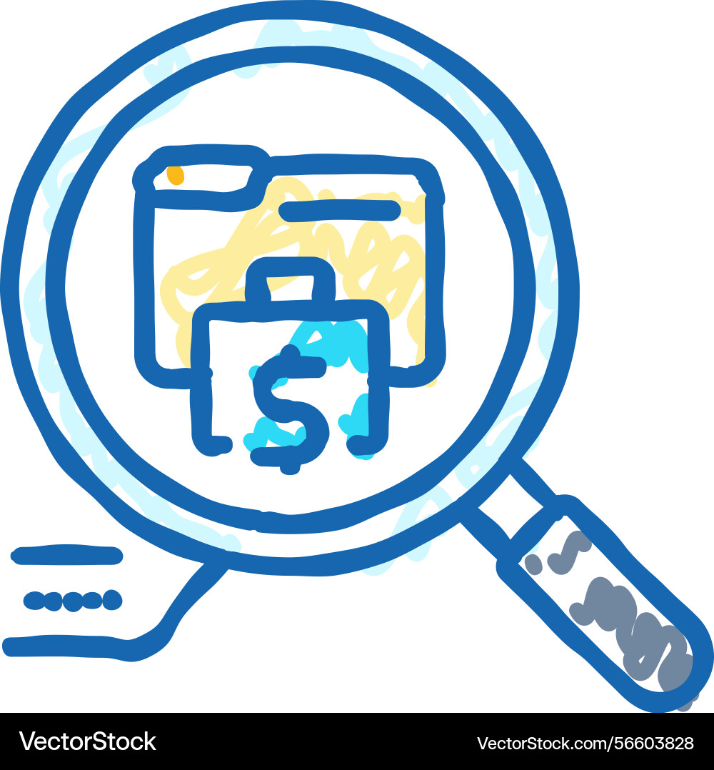 Reviews budget planning icon doodle Royalty Free Vector