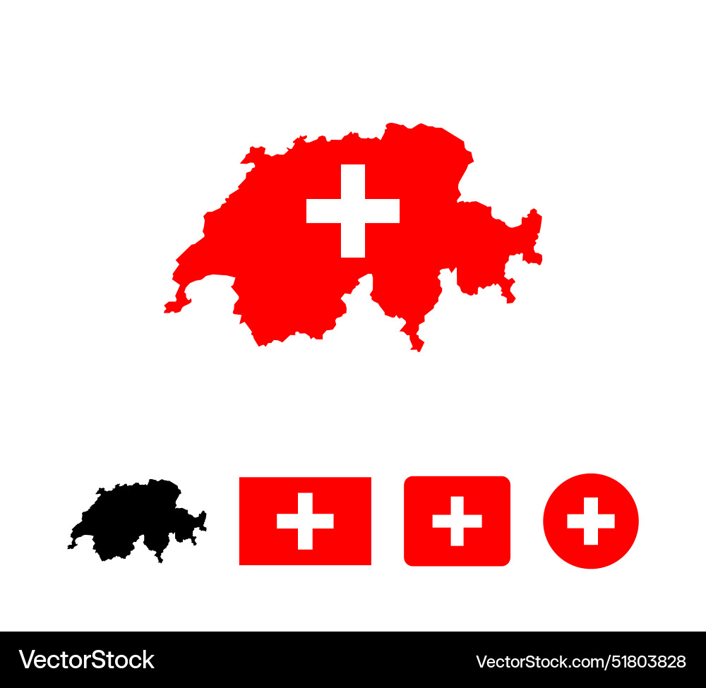 Switzerland set of flags Royalty Free Vector Image