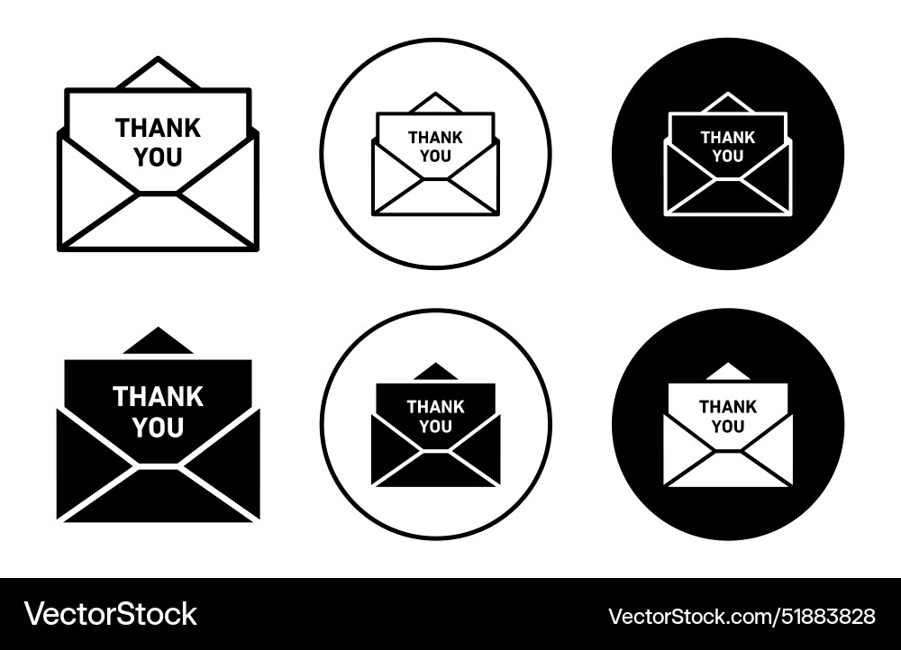 Thank you letter icon Royalty Free Vector Image