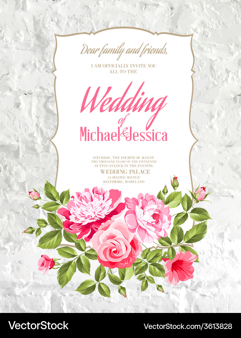 Wedding card Royalty Free Vector Image - VectorStock
