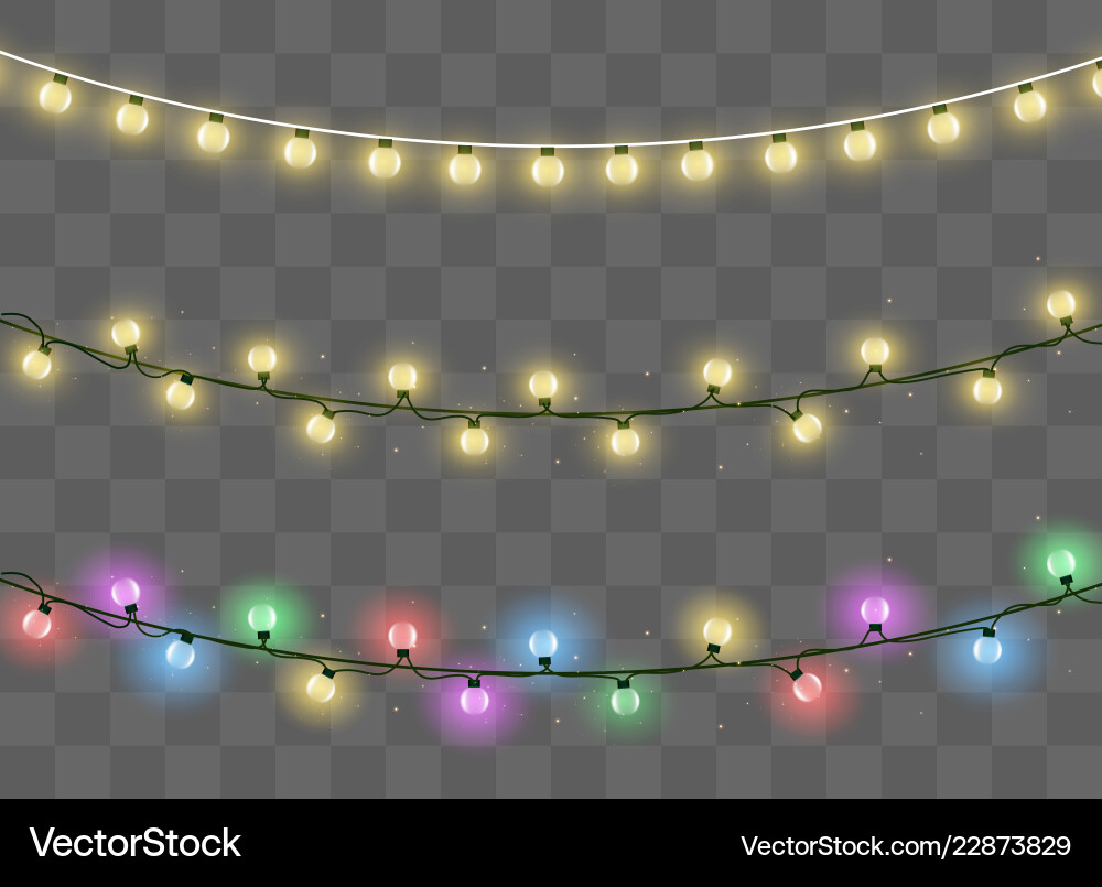 Christmas lights isolated Royalty Free Vector Image