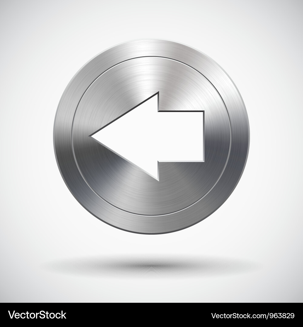 Chrome left button Royalty Free Vector Image - VectorStock