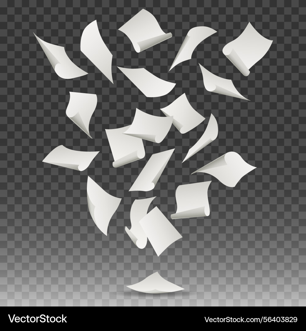 Falling down paper sheets Royalty Free Vector Image