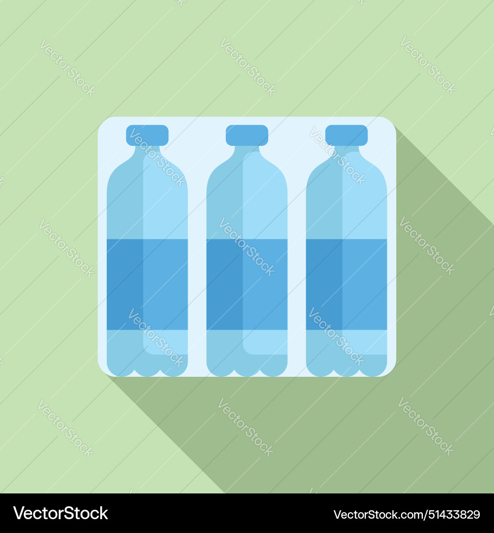 Flat design icon of bottled water pack Royalty Free Vector
