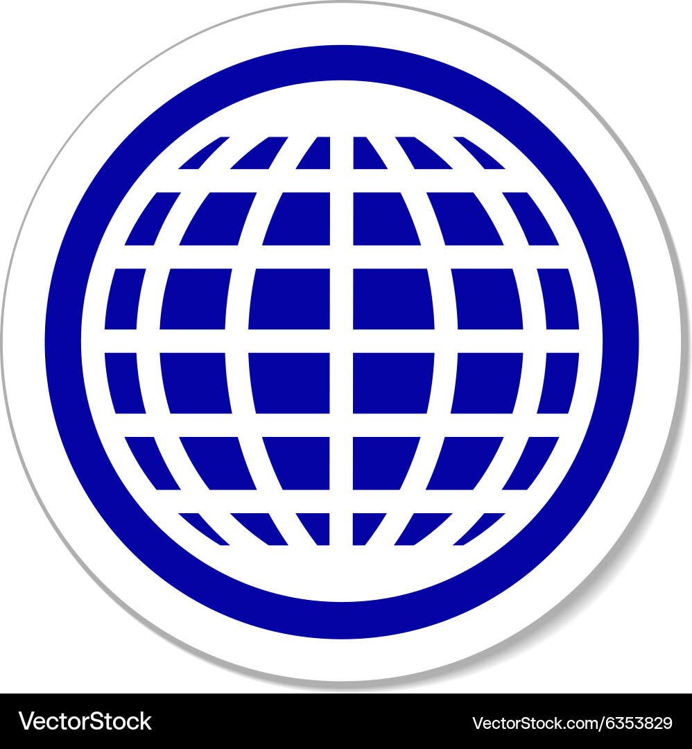 Globe round sticker Royalty Free Vector Image - VectorStock