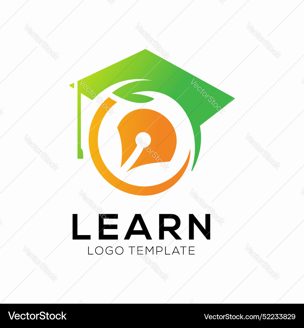 Learn education logo design concept Royalty Free Vector