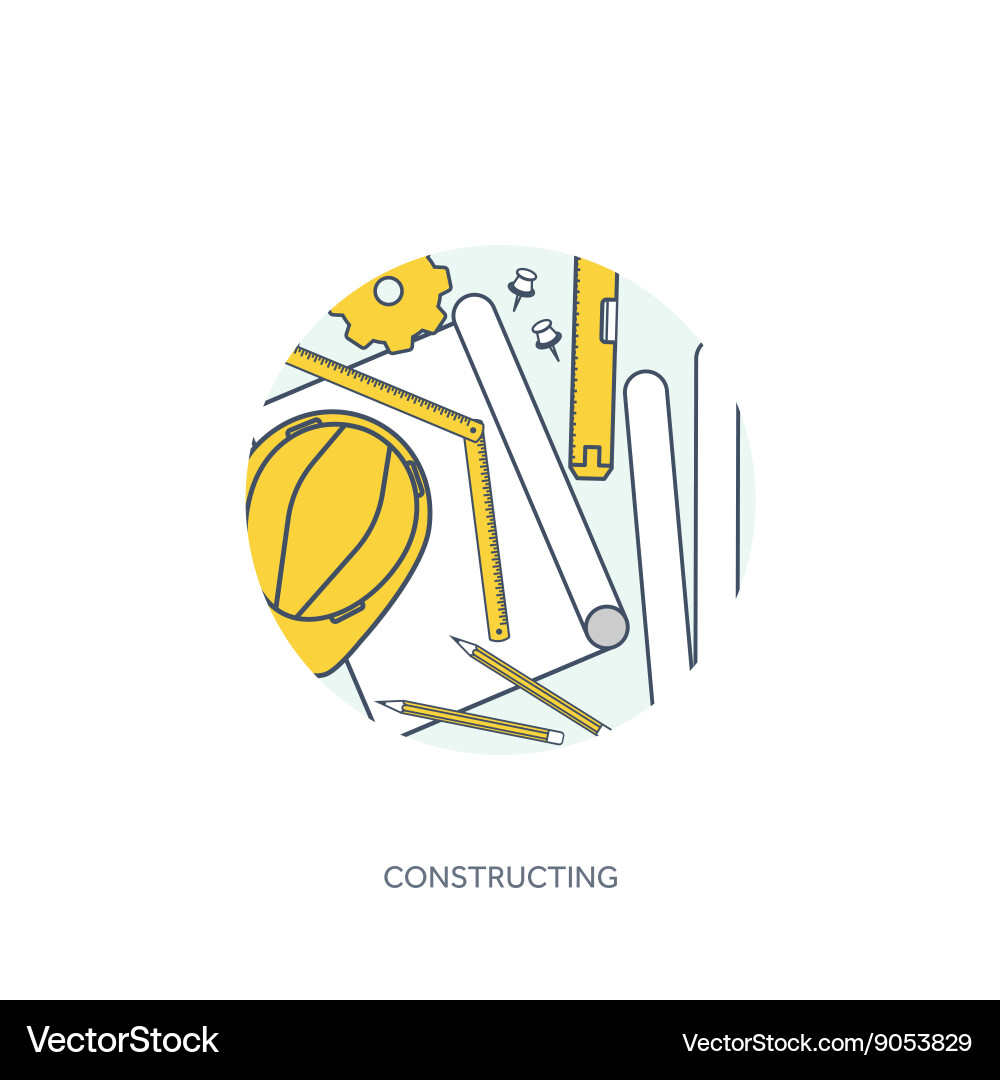 Lined outline engineering Royalty Free Vector Image