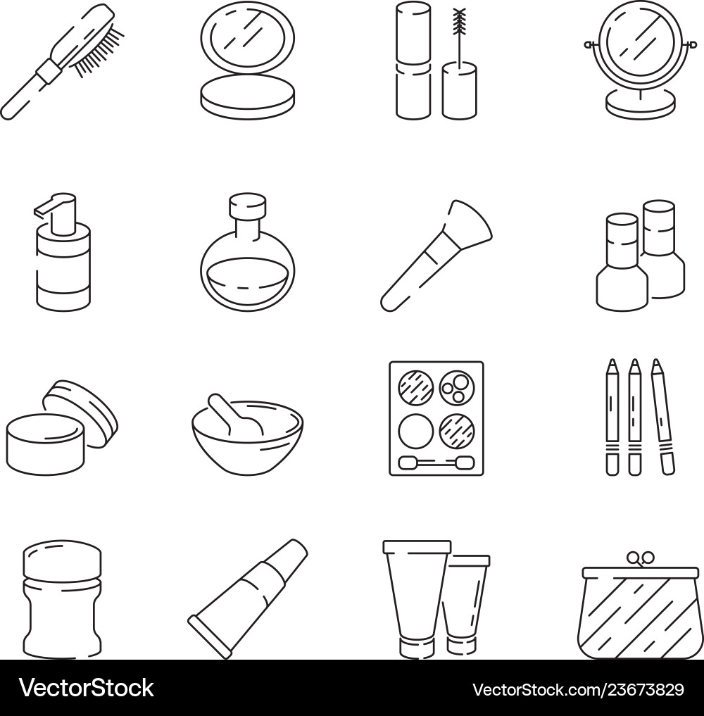 Makeup Icon Set - Beauty & Cosmetics Vector Image