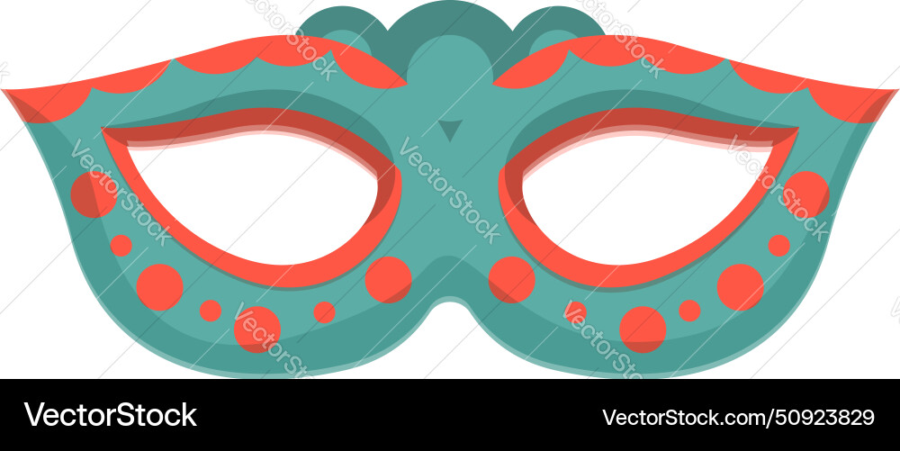 Red dotted carnival mask icon cartoon Royalty Free Vector