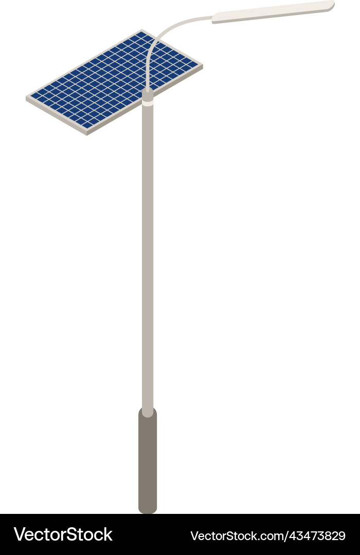 Solar lamp post composition Royalty Free Vector Image