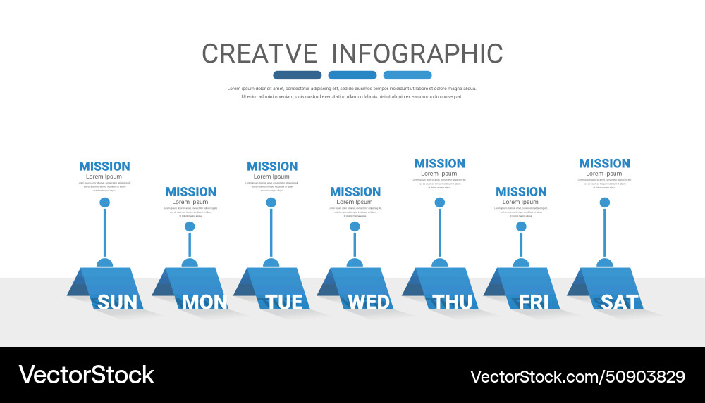 Time line timeline business for 7 day week Vector Image