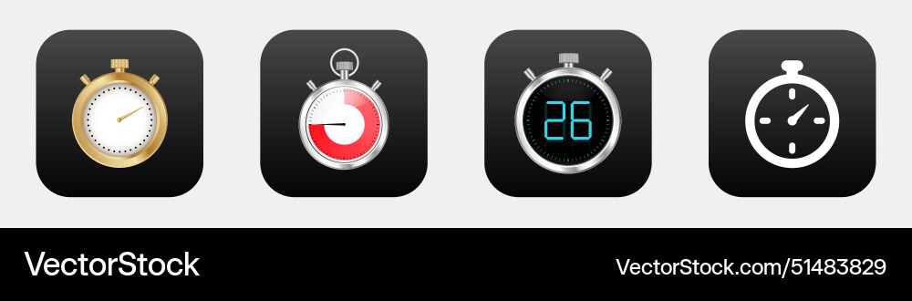 Timer mobile app 3d modern icon stopwatch Vector Image