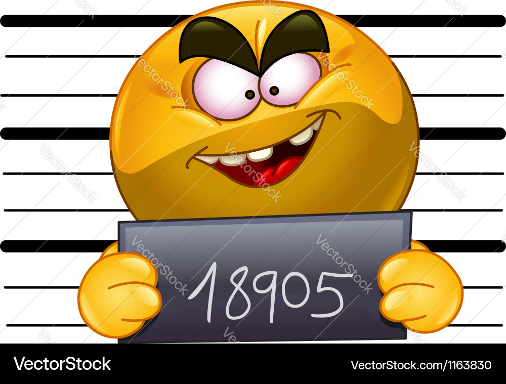 Arrested emoticon Royalty Free Vector Image - VectorStock