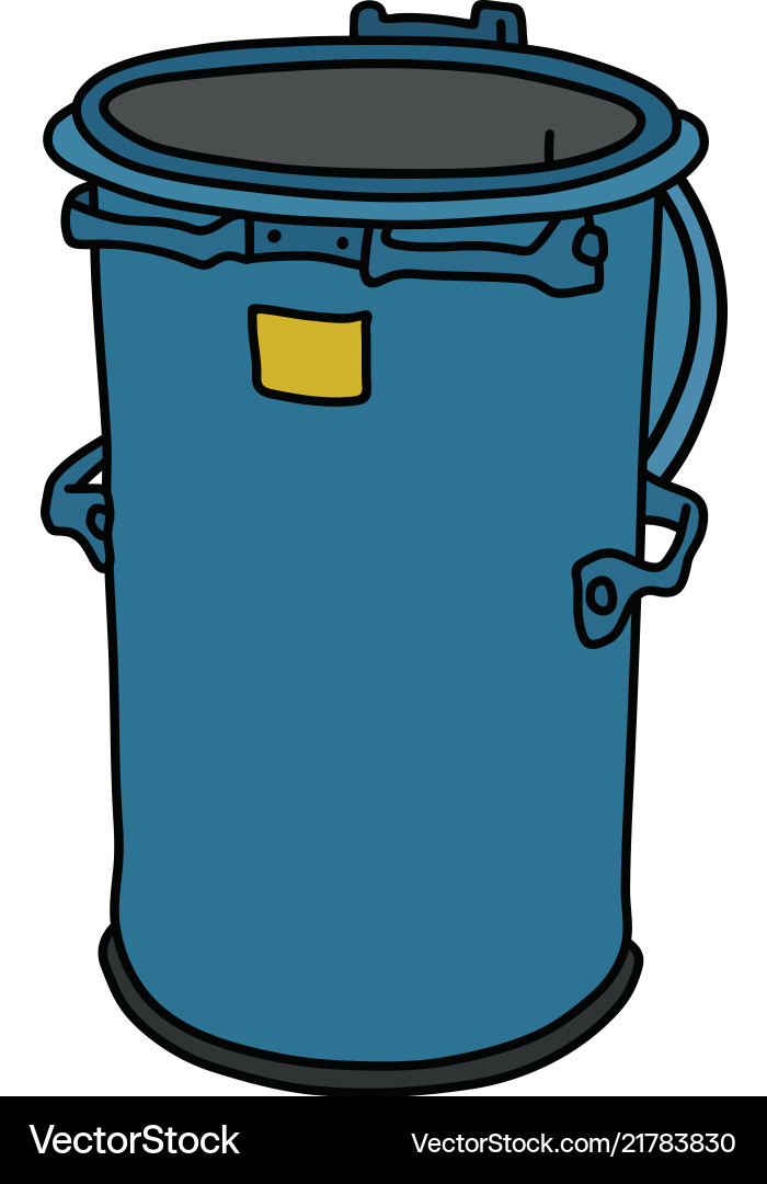 Blue metal dustbin Royalty Free Vector Image - VectorStock