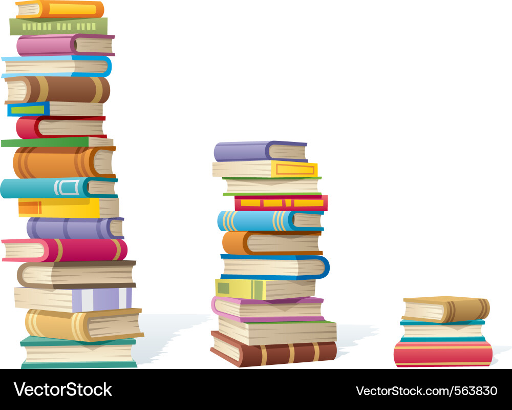 Book stacks Royalty Free Vector Image - VectorStock