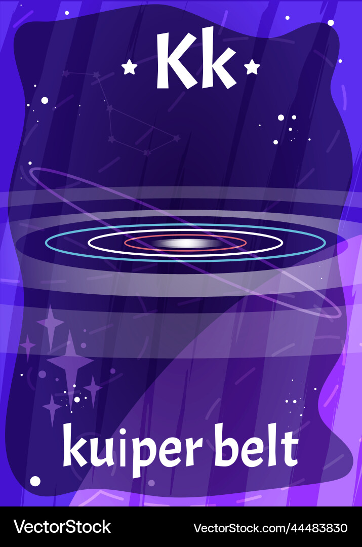 Cartoon printable space alphabet flashcard Vector Image