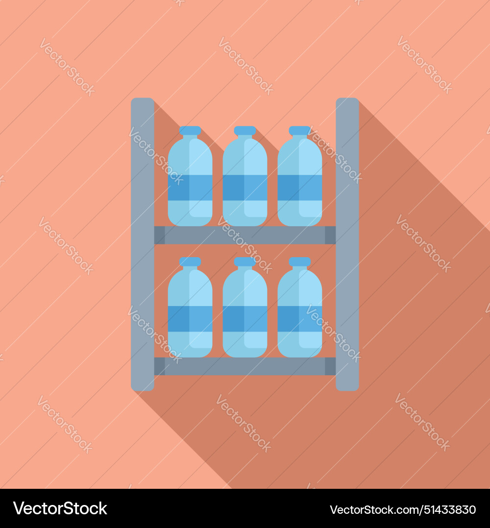 Cartoon water bottles on shelf Royalty Free Vector Image