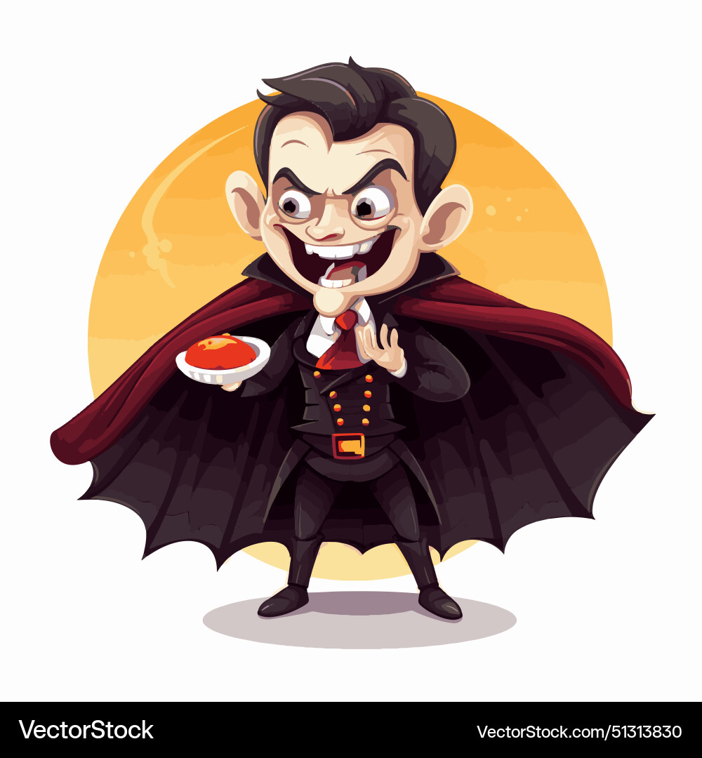 Comical vampire classic character Royalty Free Vector Image
