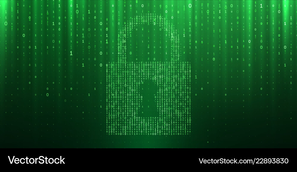 Cyber security data privacy binary matrix lock Vector Image