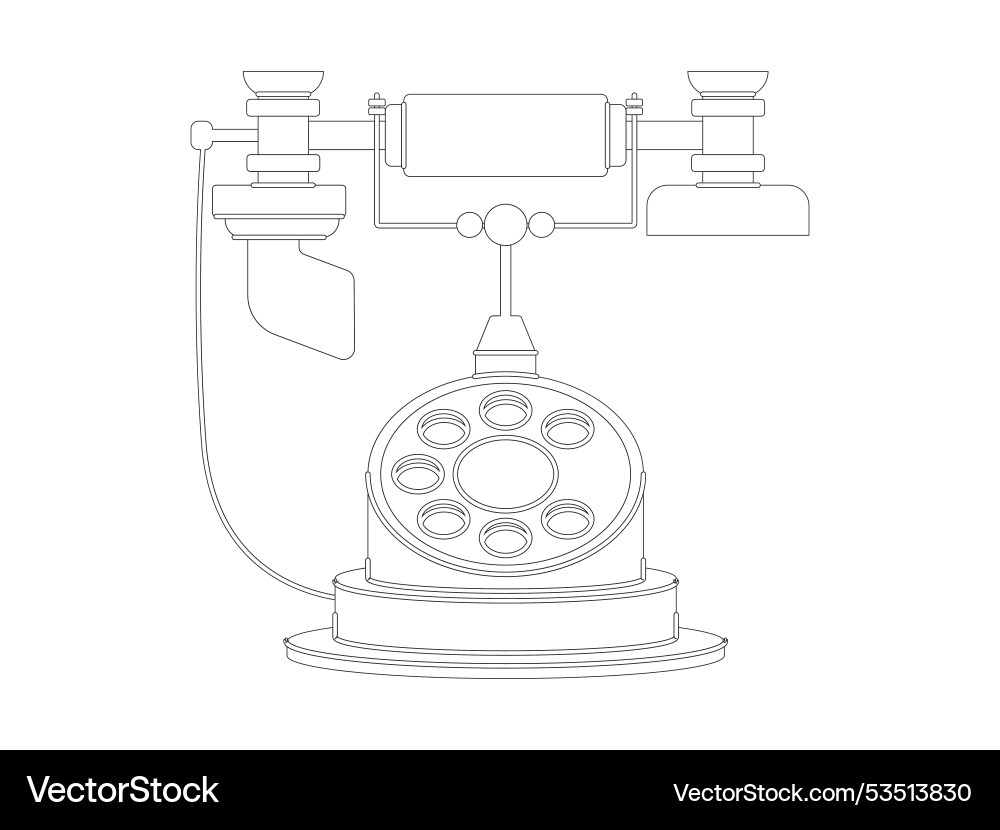 Dial phone telephone old antique item Royalty Free Vector