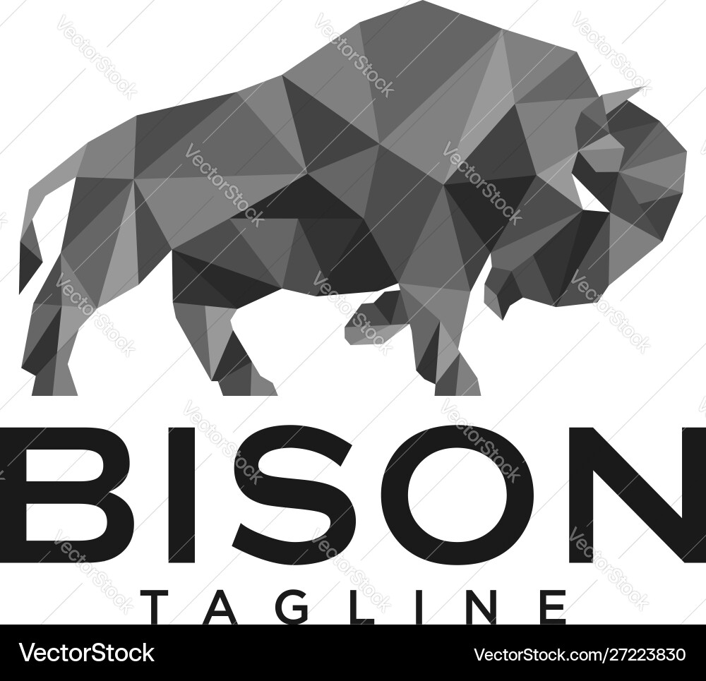 Low Poly Bison Logo Royalty Free Vector Image - VectorStock