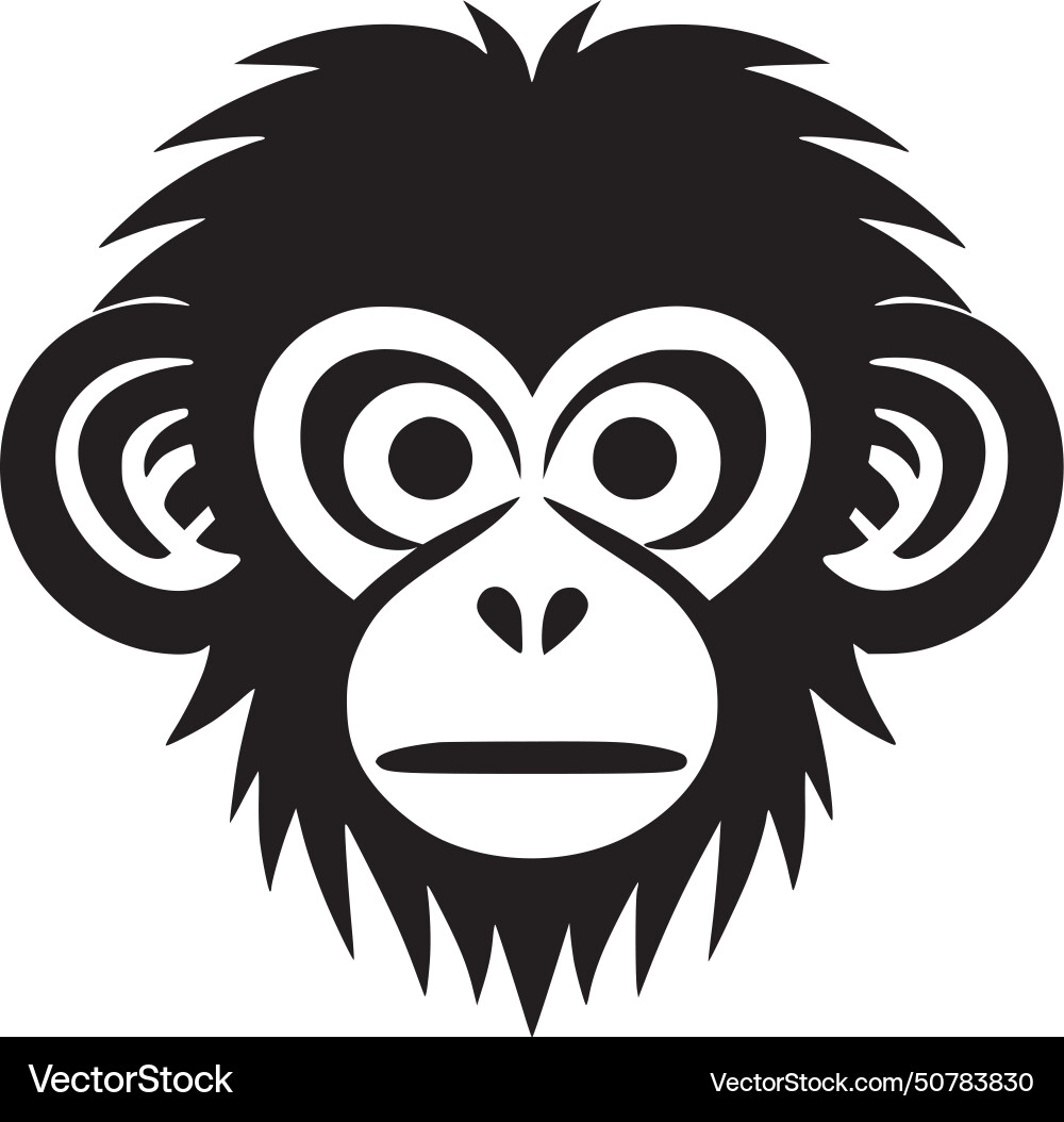 Monkey - black and white isolated icon Royalty Free Vector