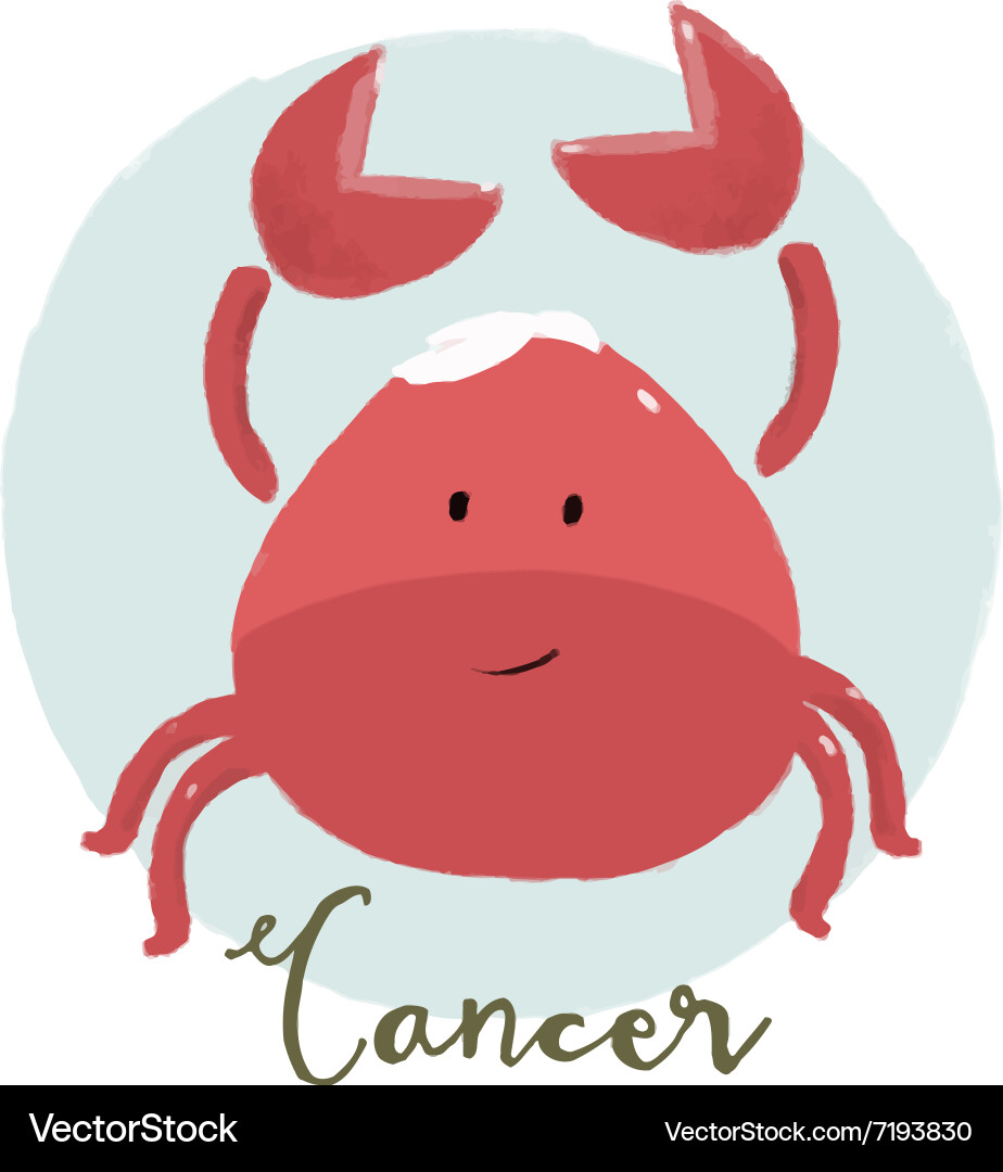 Nice cancer horoscope sign Royalty Free Vector Image