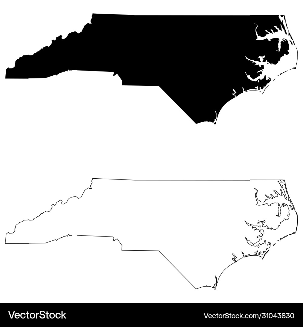 North carolina nc state map usa Royalty Free Vector Image