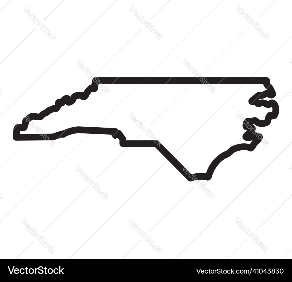 North Carolina State Outline Royalty Free Vector Image